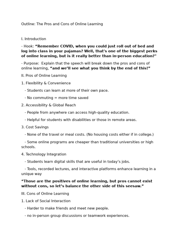 Draft Outline For Speech - Mrs. G, Oral Communications | PDF