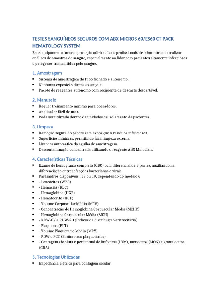 ABX_Micros_60_ES60_PT | PDF