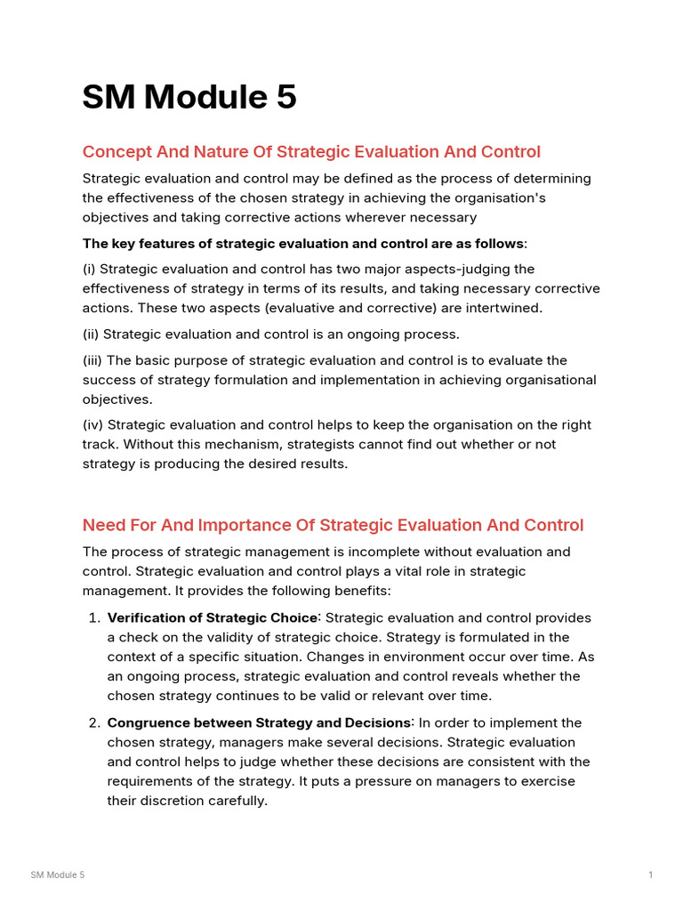 SM Module V | PDF | Strategic Management | Return On Investment