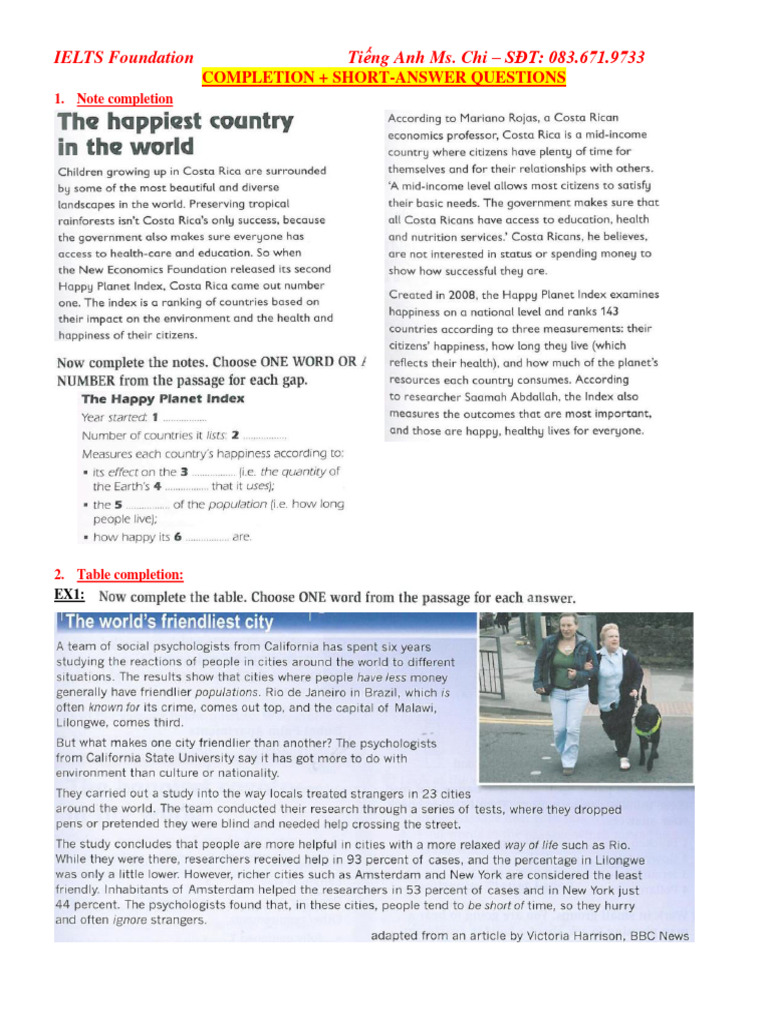 Reading handout 2 | PDF