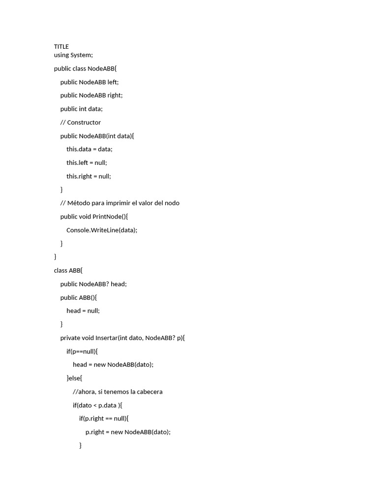 C# Binary Search Tree Implementation | PDF