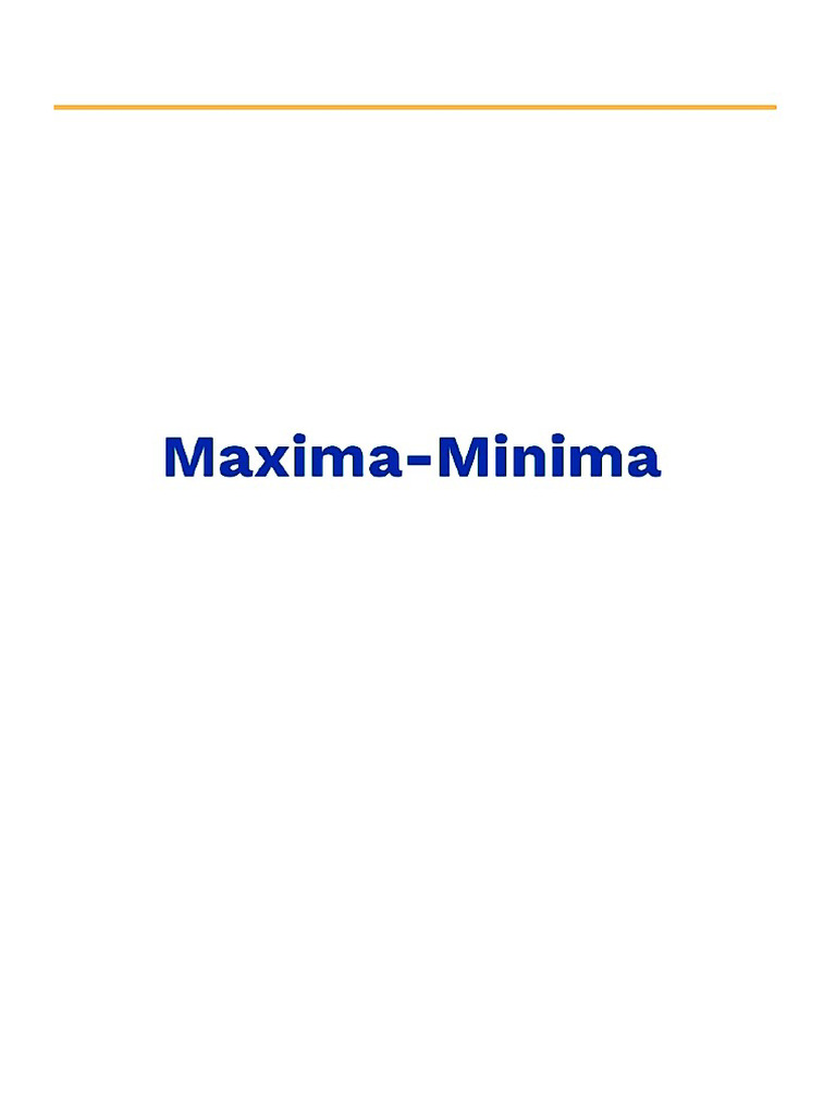 Maxima-Minima | PDF