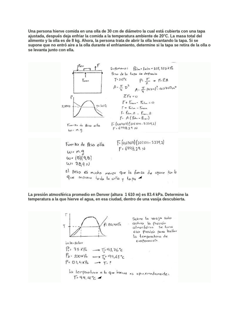 Ejercicios Sustancias Puras Termo | PDF
