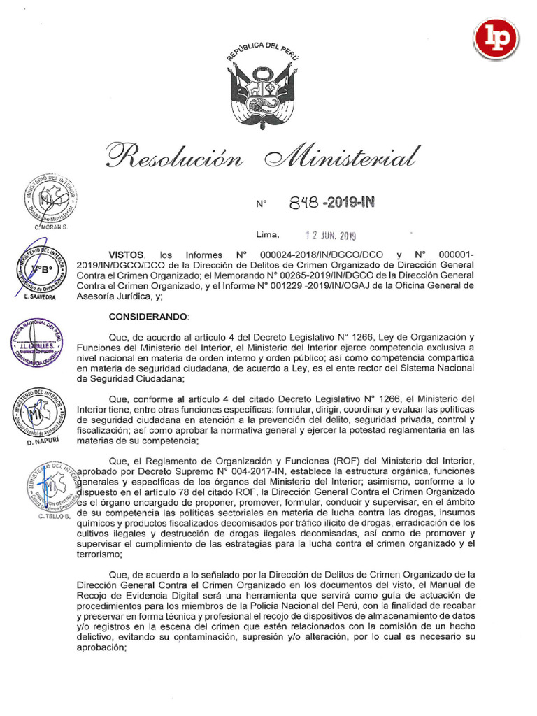 MANUAL DE RECOJO DE EVIDENCIA DIGITAL - RM-848-2019-IN | PDF