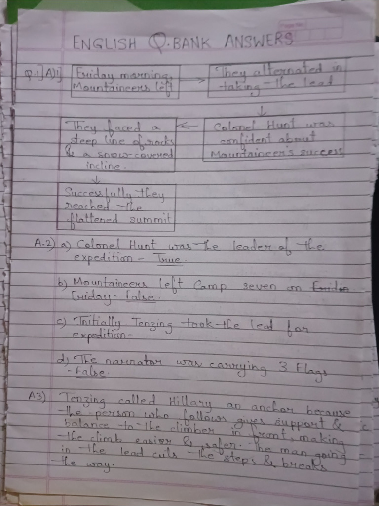 English question bank answers | PDF