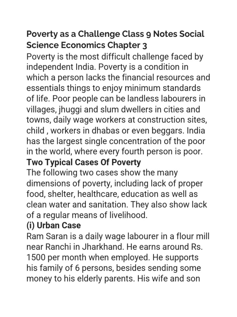Chapter 3 Poverty | PDF | Poverty | Poverty & Homelessness