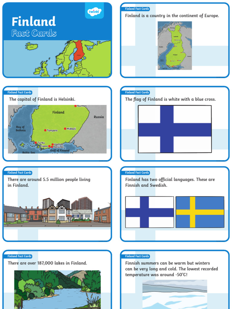 T TP 1633939200 ks1 Finland Fact Cards - Ver - 2 | PDF | Finland | Helsinki