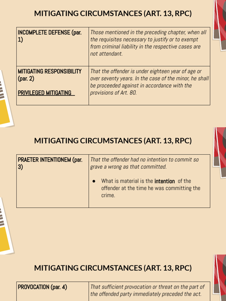 Mitigating and Aggravating Circumstances (For Academic Discussion Purposes Only) | PDF | Crimes ...