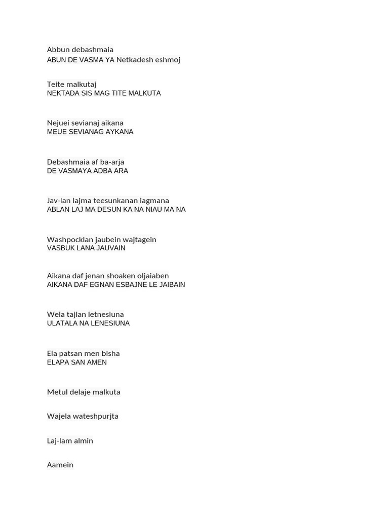 Padre Nuestro en Arameo | PDF