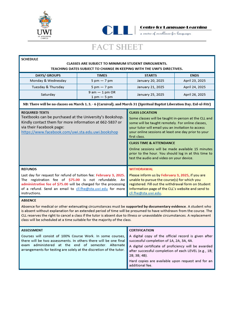 Fact Sheet Jan 2025 | PDF