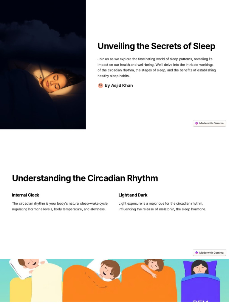 Unveiling The Secrets of Sleep | PDF | Sleep | Circadian Rhythm