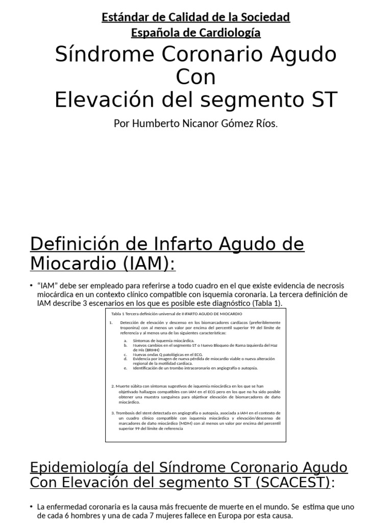Síndrome Coronario Agudo Con 1 | PDF | Infarto de miocardio ...