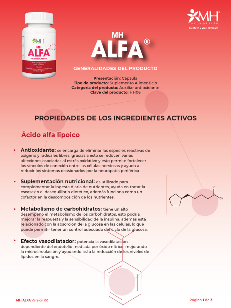 Ficha Técnica MH Alfa | PDF | Lipoproteína | Colesterol