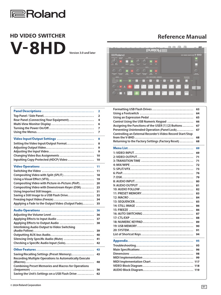 V-8HD Reference v3 Eng01 W | PDF | Menu (Computing) | Usb
