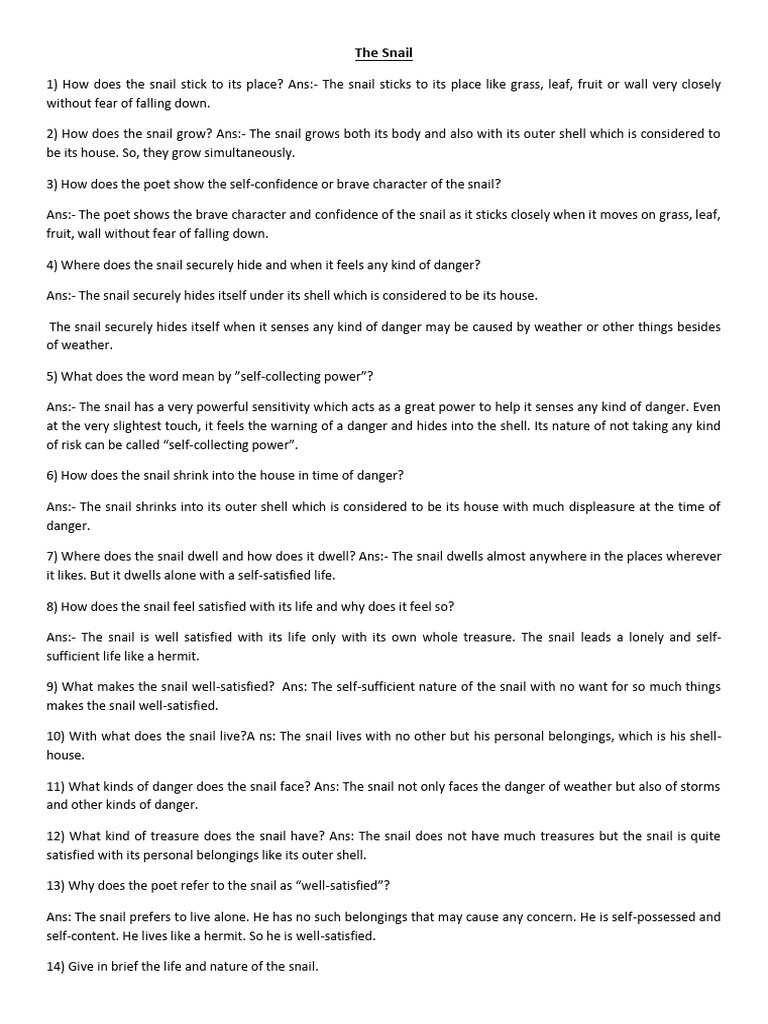 The Snail and Fable | PDF