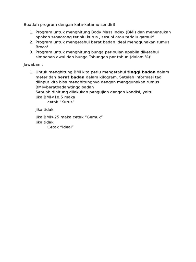 Soal Latihan Program Pseudocode | PDF