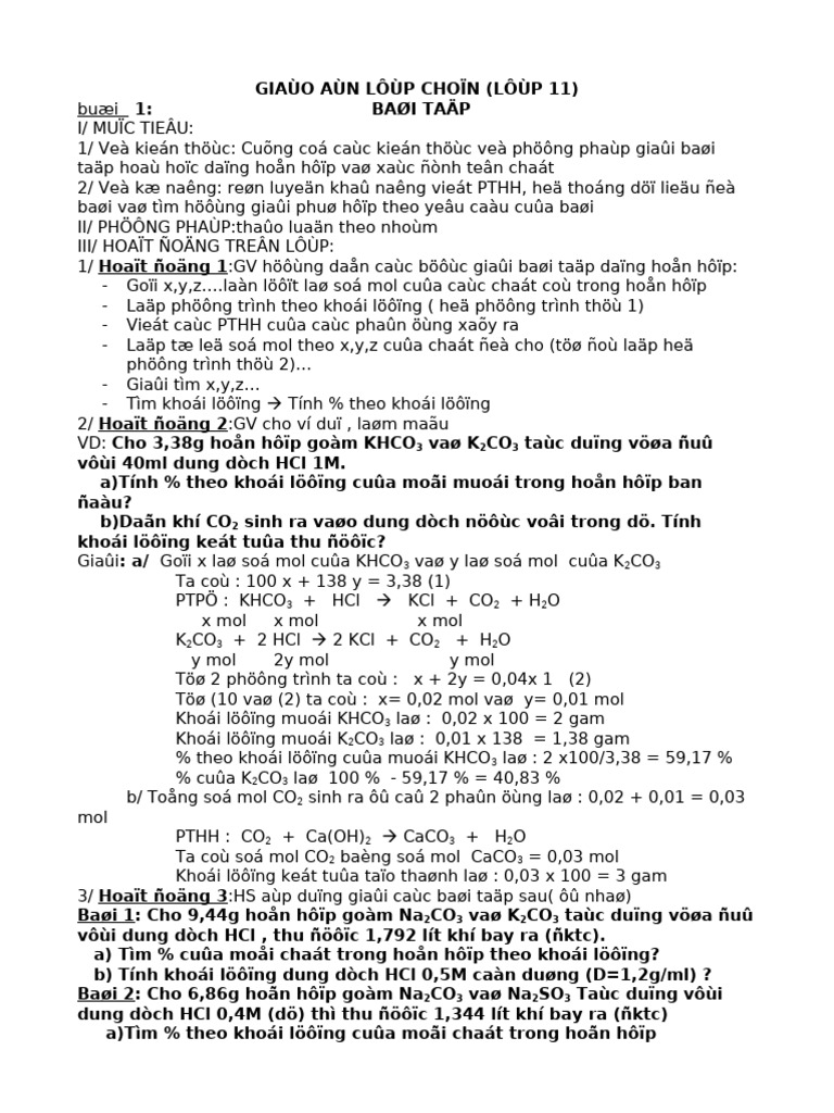 Giao An Tu Chon 11 | PDF