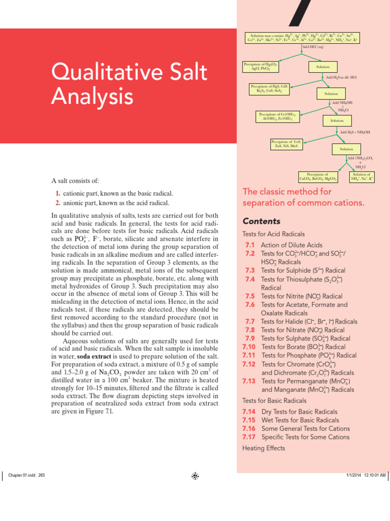 Salt Analysis New | PDF | Carbonate | Sodium Carbonate