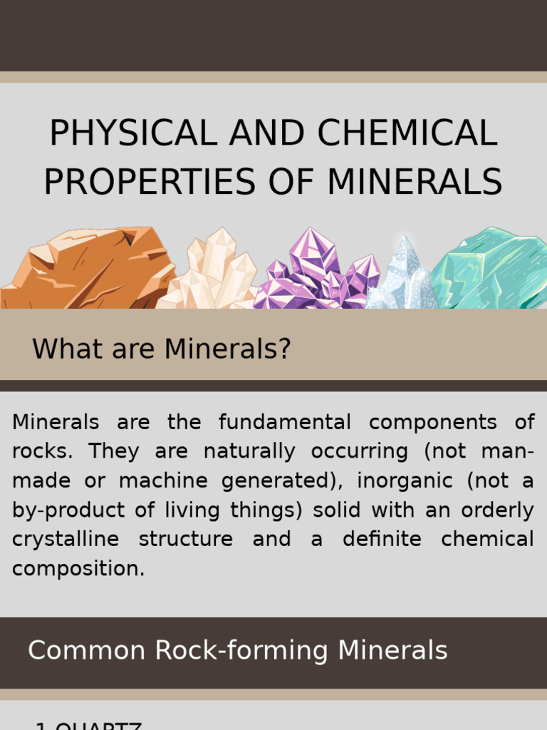 Properties of Common Minerals Explained | PDF | Minerals | Igneous Rock