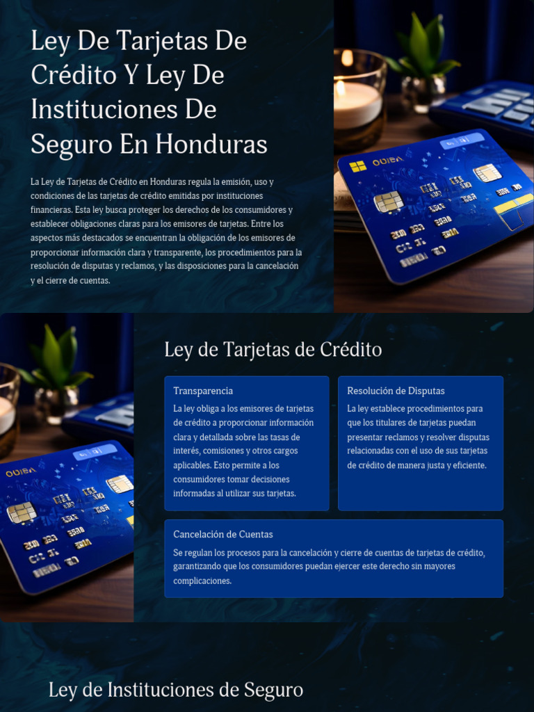 Ley de Tarjetas de Credito Y Ley de Instituciones de Seguro en Honduras | PDF | Seguro | Tarjeta ...