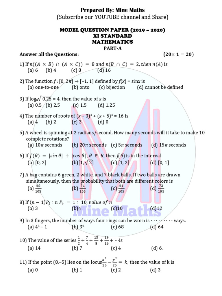 namma_kalvi_11th_maths_model_question_paper_em_216837 | PDF | Function ...