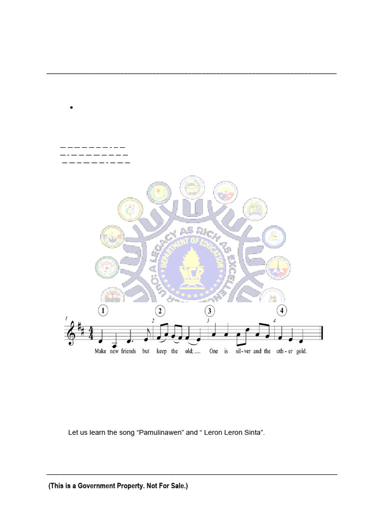 MAPEH 6 - Q4 - Music - Wk5 - USLeM RTP | PDF | Songs | Music Theory