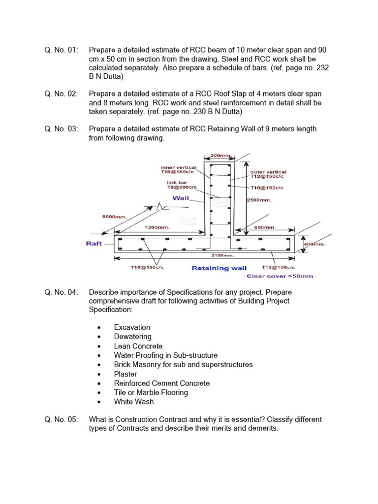Quantity Surveying Muet Assignment | PDF | Concrete | Foundation (Engineering)