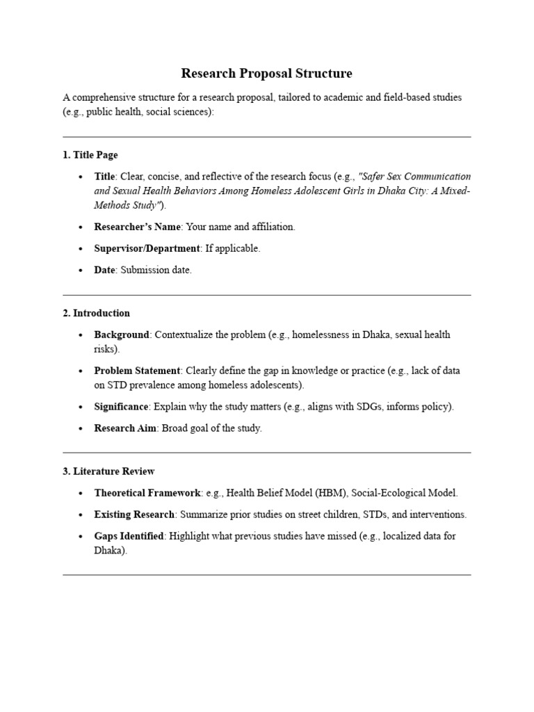 Research Proposal Structure Written by Jakir Hossain | PDF | Sampling (Statistics) | Survey ...