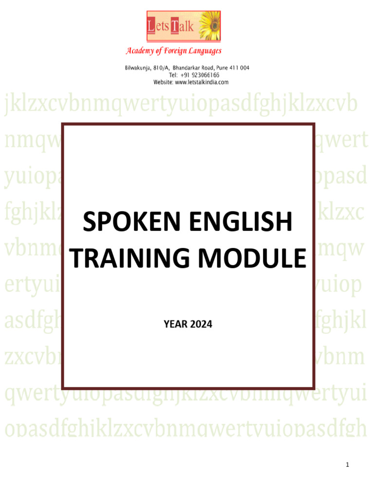 Lets Talk-English-Basic Level-INTRO MODULE-2024 | PDF | Standard ...