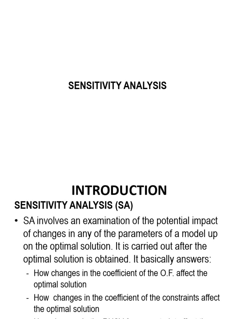 Sensitivity Analysis in Optimization | PDF | Linear Programming | Mathematical Optimization