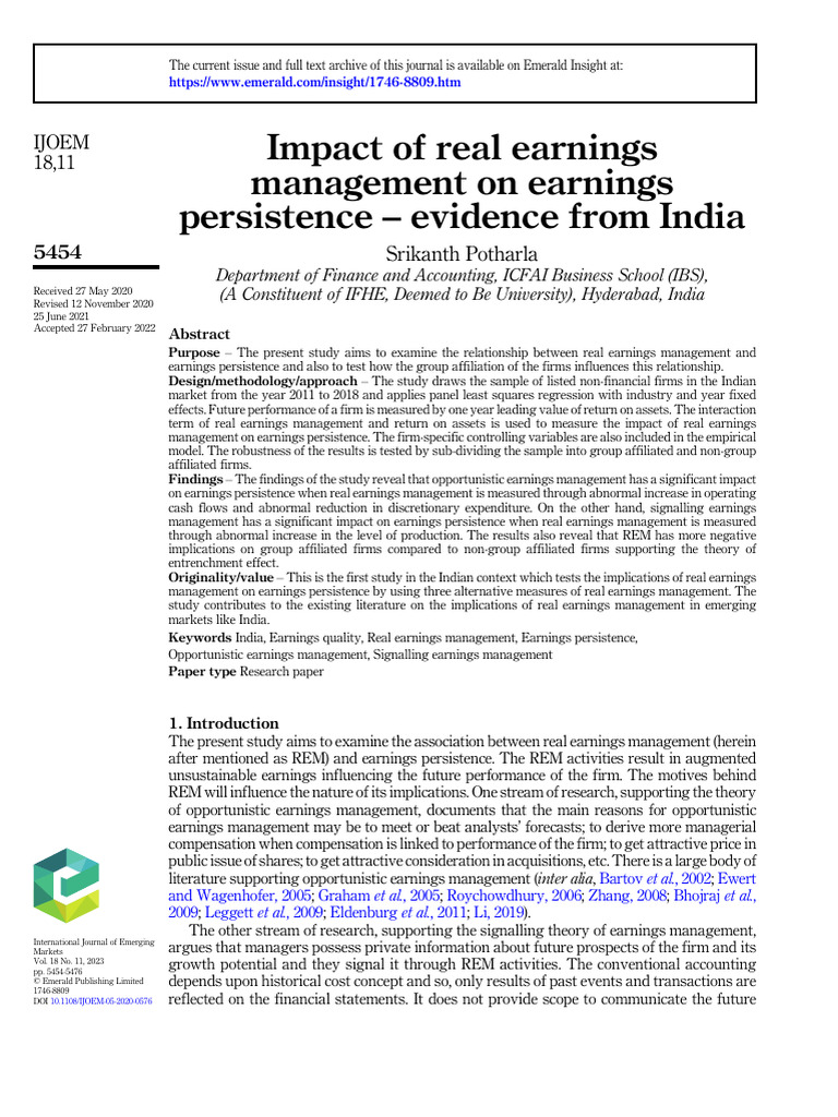 10 1108 - Ijoem 05 2020 0576 | PDF | Descriptive Statistics | Cost Of Capital
