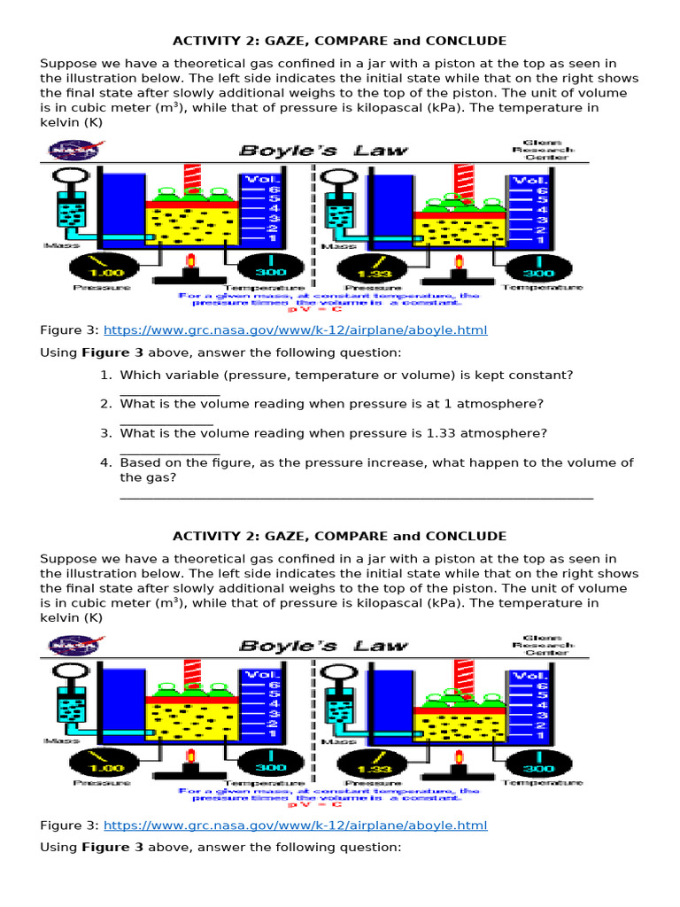 Gas Behavior: Pressure and Volume Analysis | PDF