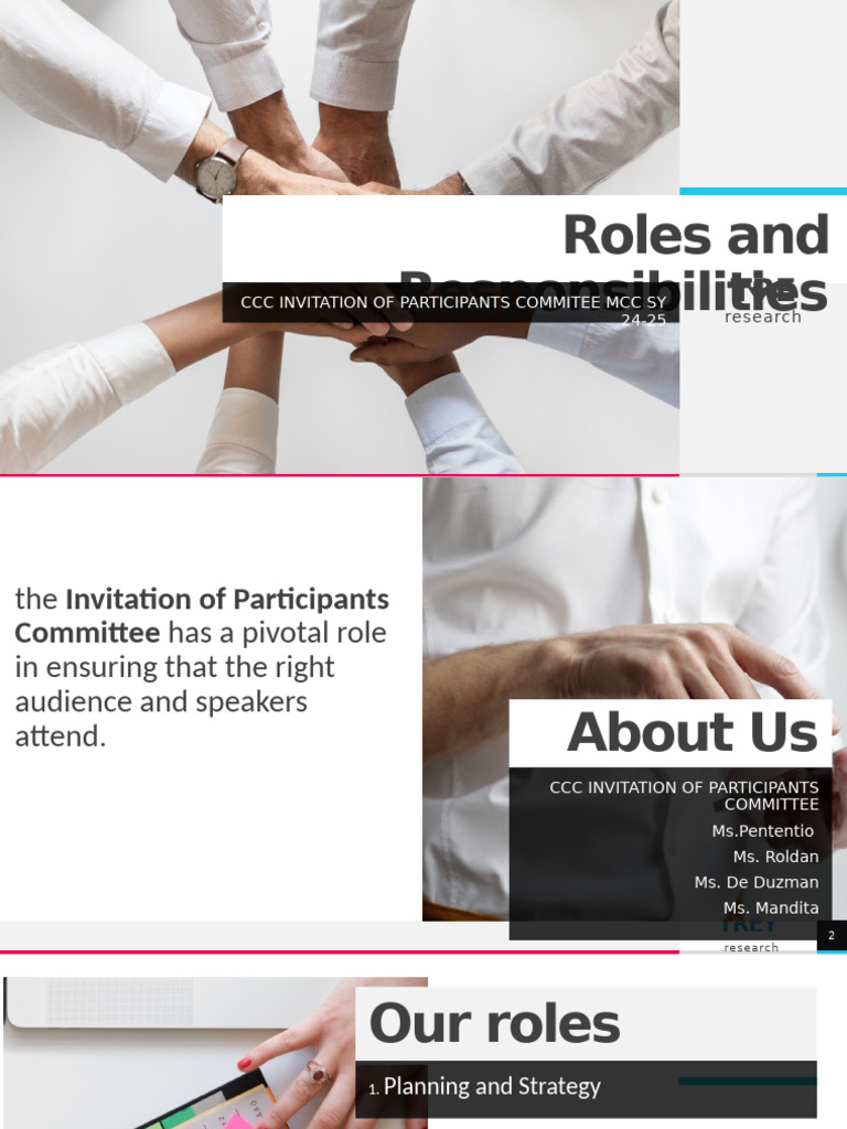 Roles and Responsiblities Invitation of Participants Committee CCC ...