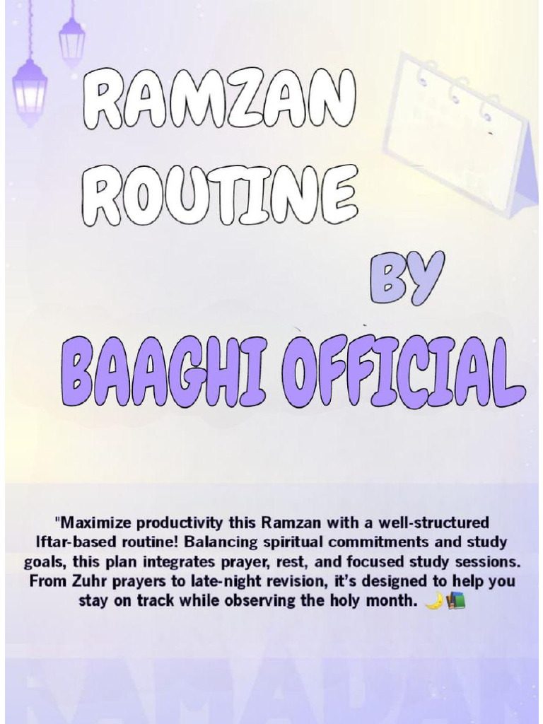 Ramzan Routine (BAAGHI OFFICIAL) | PDF
