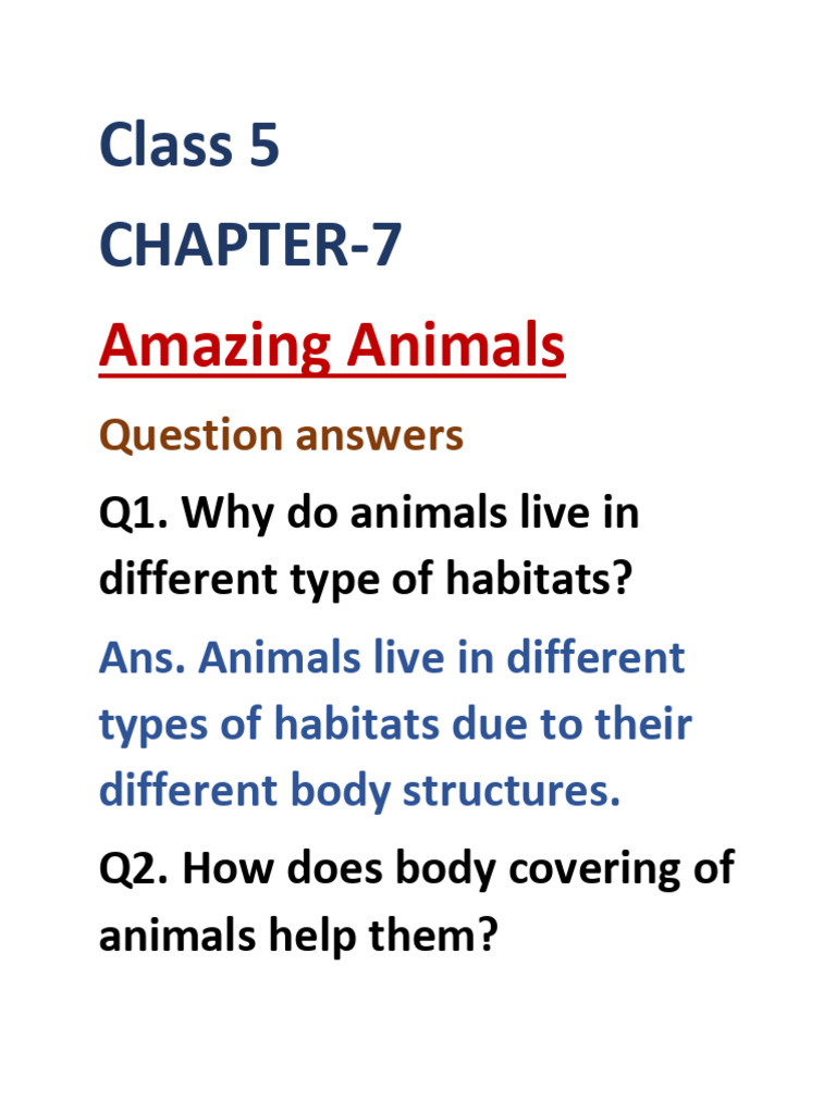 ch 7 class 5 | PDF | Habitat | Zoology