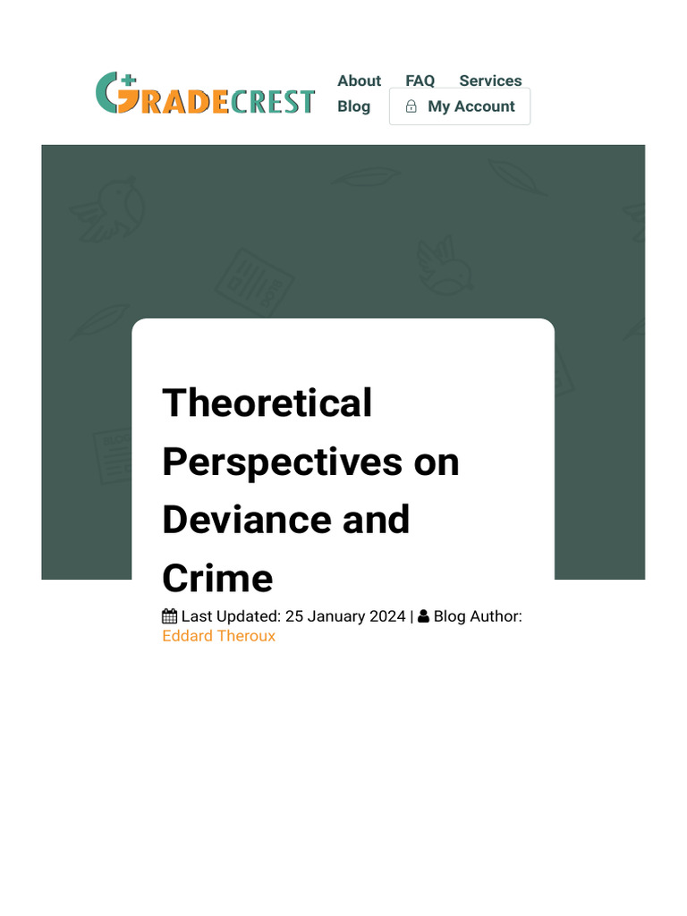 Sociological Theories of Crime and Deviance | PDF | Deviance (Sociology) | Crimes