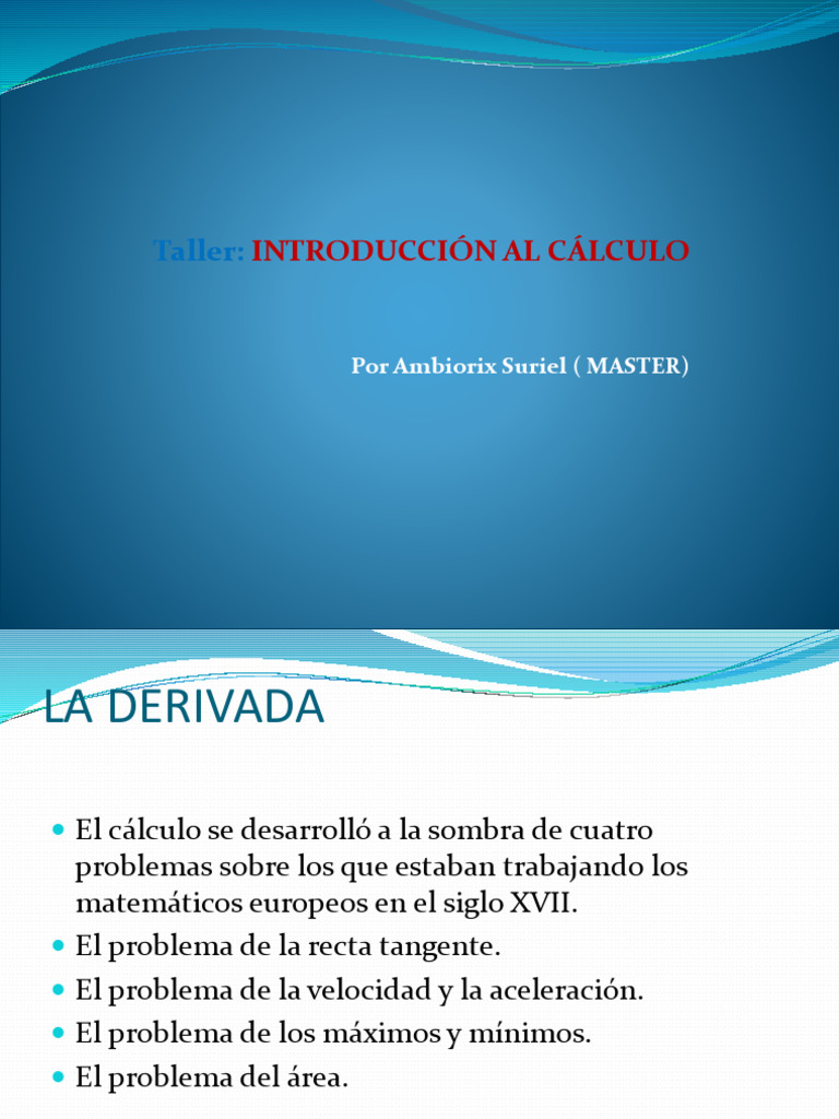 La Derivada (Introducción) | PDF | Derivado | Pendiente