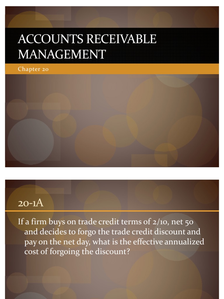 Accounts Receivable Management Set A Solutions | PDF