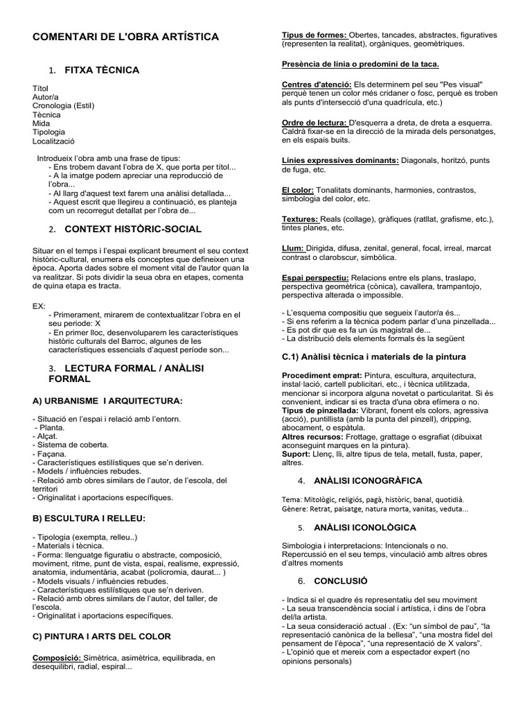 Comentari Esquema | PDF