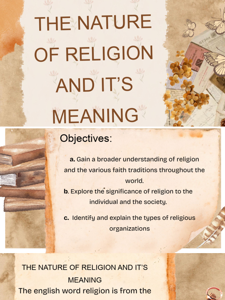 The Nature of Religion and Its Meaning G 12 | PDF | Christian ...