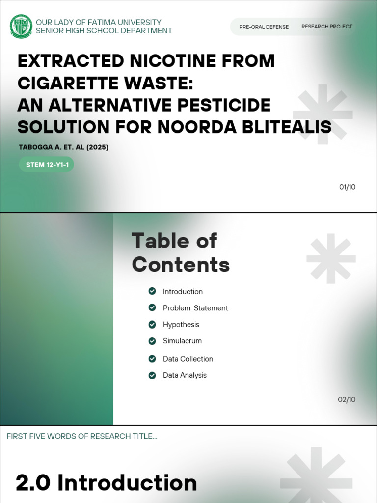 Pre Oral Defense Powerpoint Template | PDF | Pesticide | Experiment