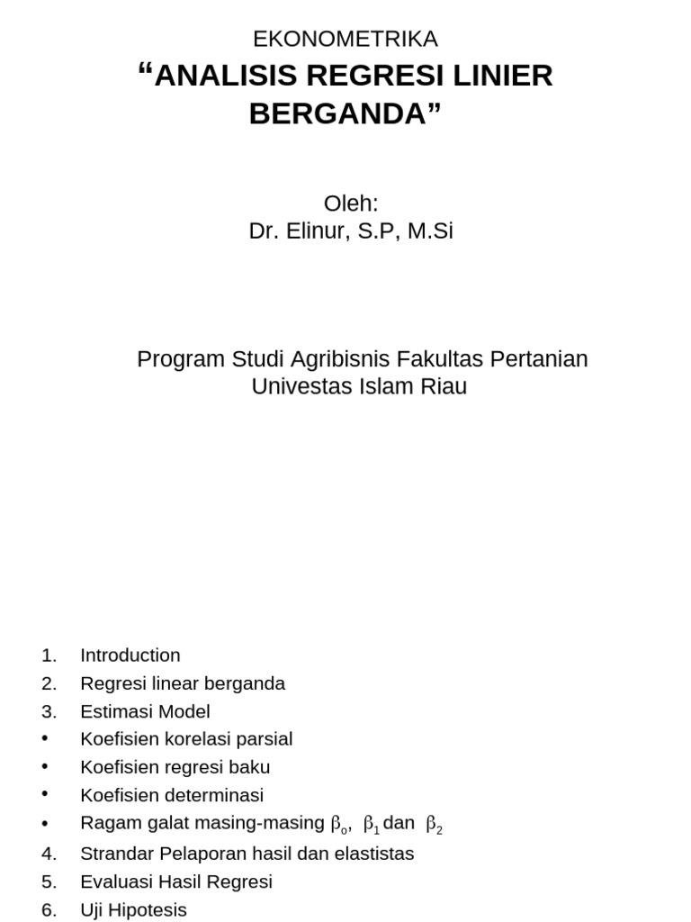 Analisis Regresi Linier Berganda | PDF