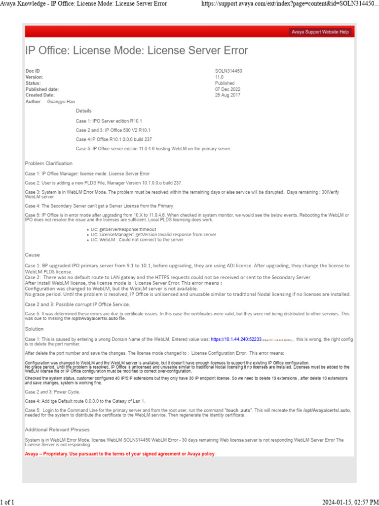 IP Office License Mode License Server Error | PDF | Telecommunications ...