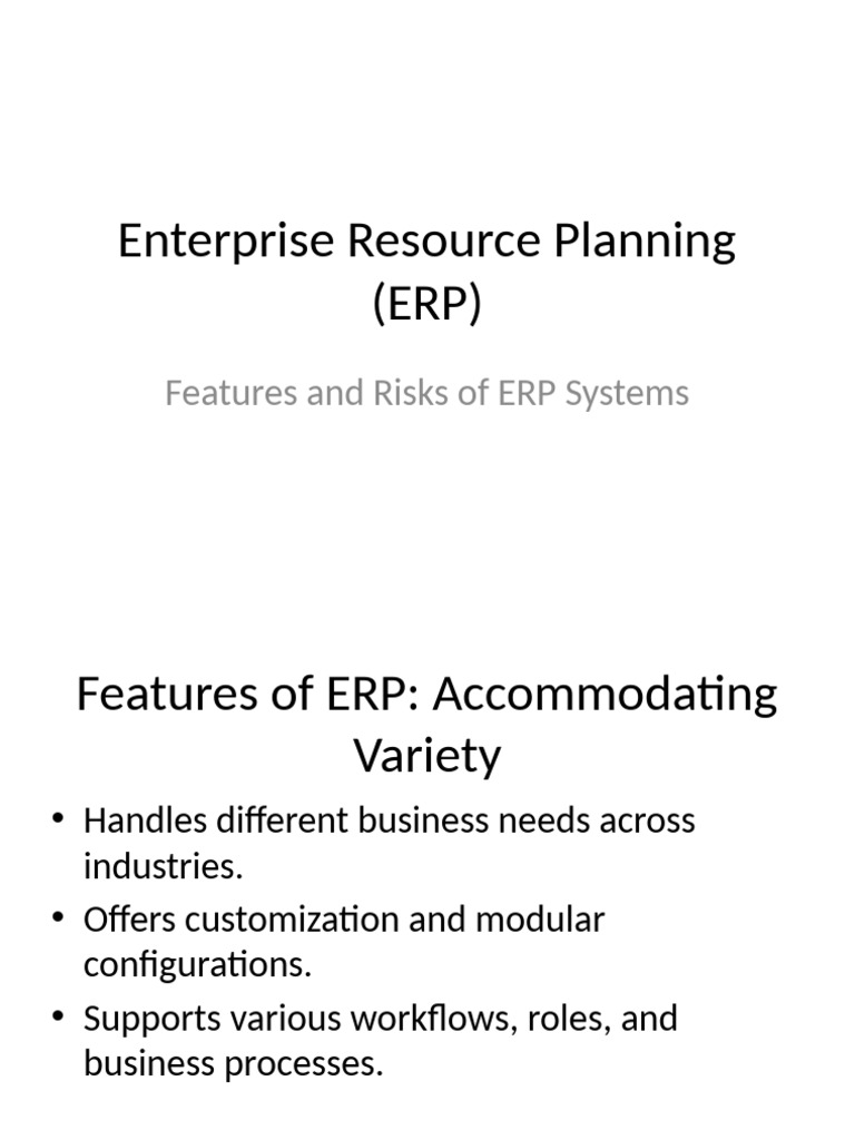 ERP Features and Risks | PDF