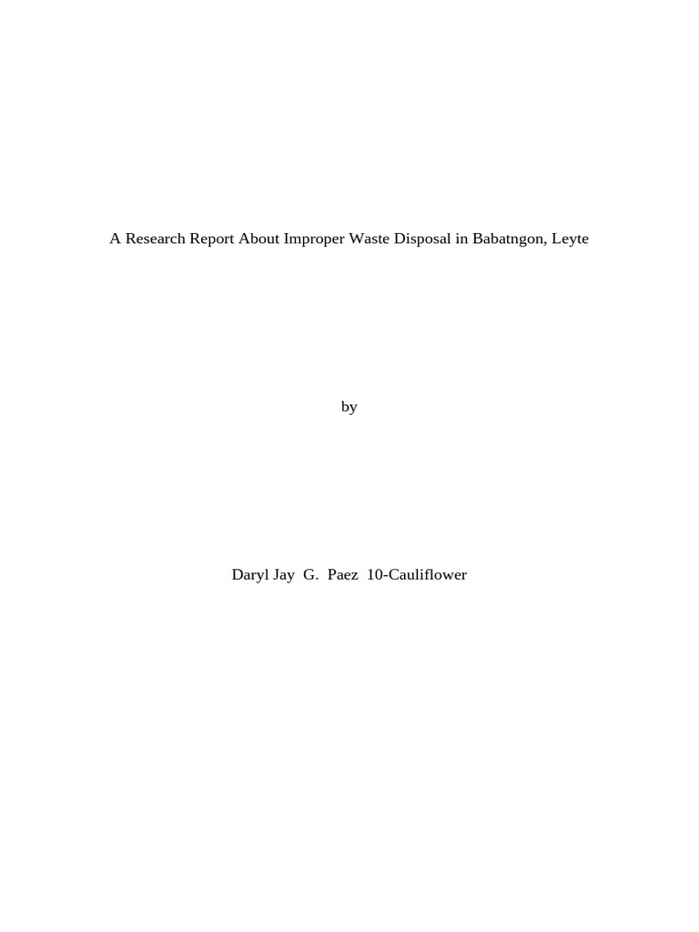 Improper Waste Disposal in Babatngon | PDF | Waste Management | Waste