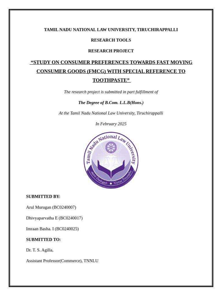 RT Project Final Draft Team-A | PDF | Consumer Behaviour | Behavior