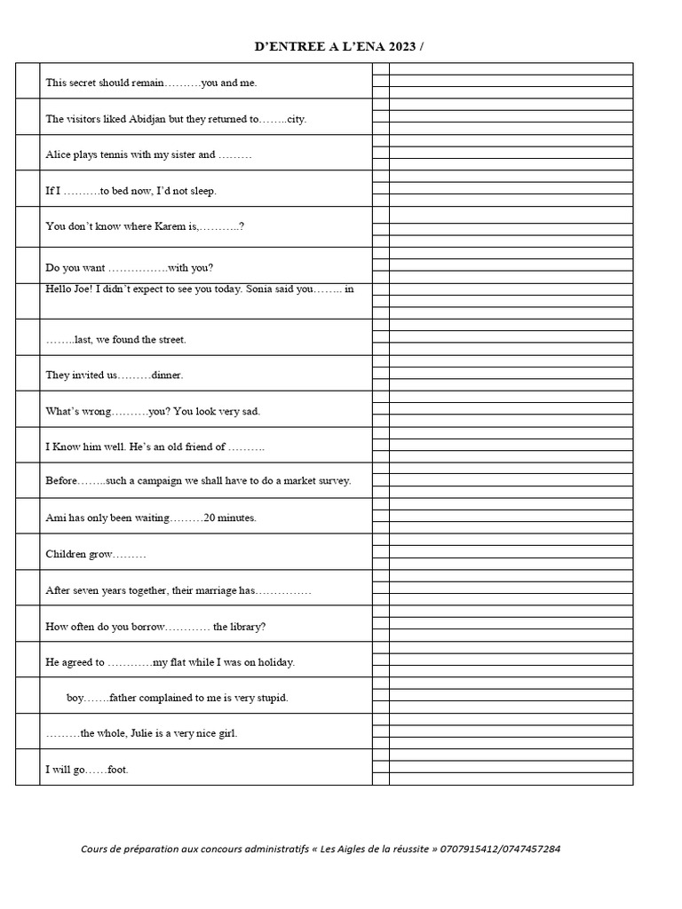 QCM ANG 4 | PDF