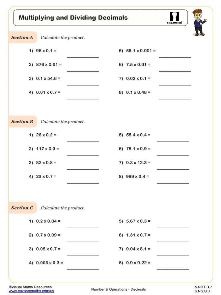 Multiplying and Dividing Decimals | PDF