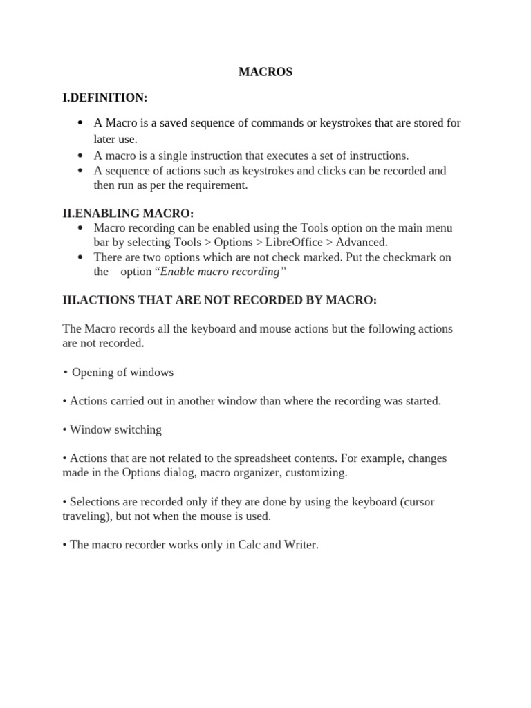 MACROS | PDF | Macro (Computer Science) | Computer Keyboard