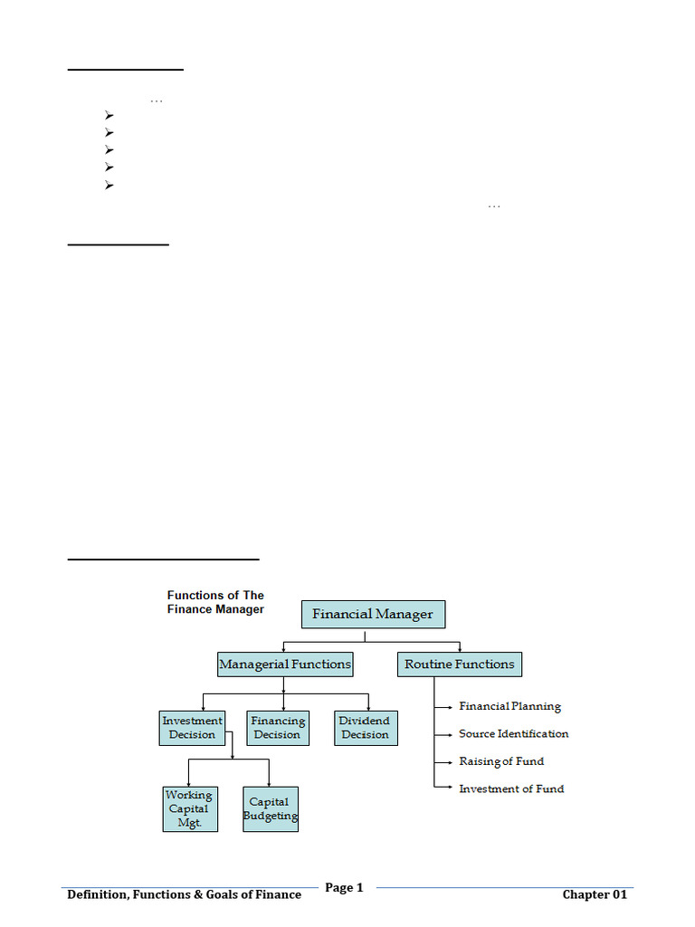 Chapter-01 - Definition, Functions & Goals of Finance | PDF | Stocks ...